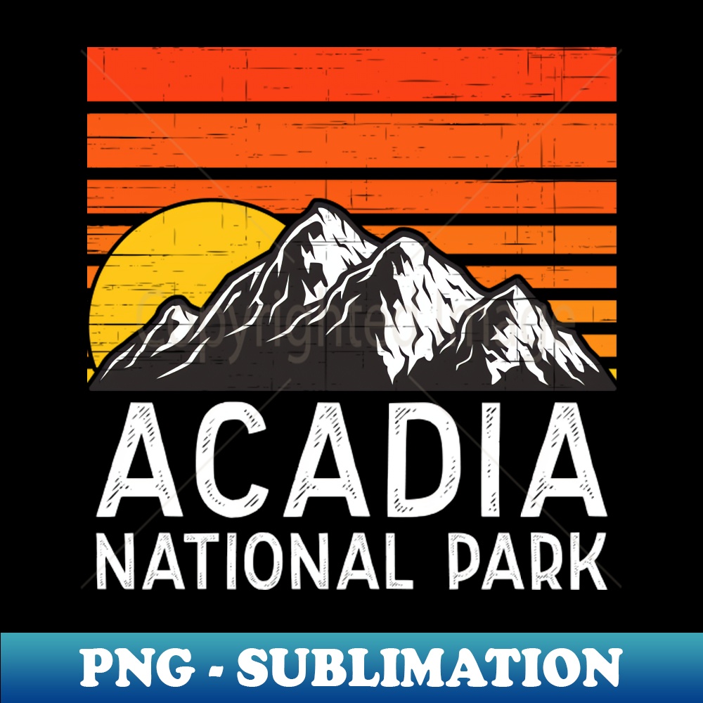 Retro Vintage Acadia National Park - Instant PNG Sublimation - Inspire ...
