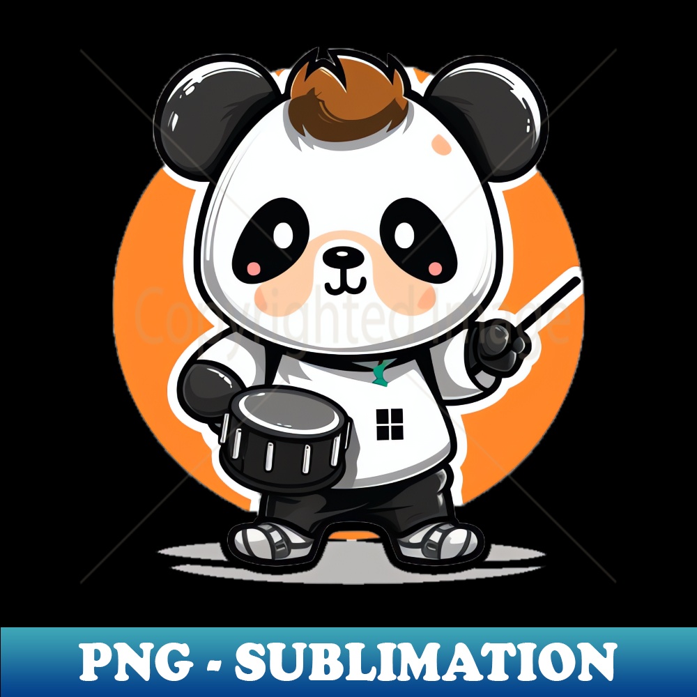 Chibi Panda Playing Drum - Aesthetic Sublimation Digital Fil | Inspire ...