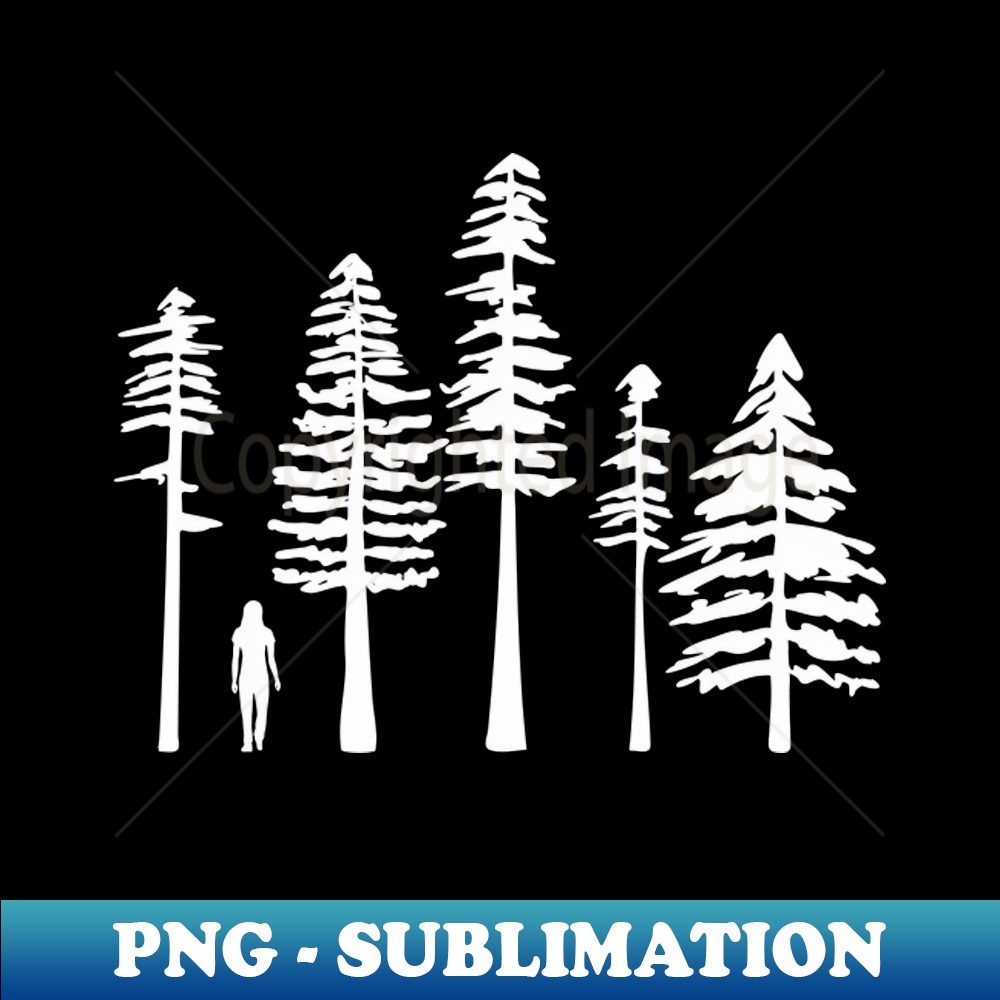 Pine Tree Hiking in White - PNG Transparent Sublimation File | Inspire ...