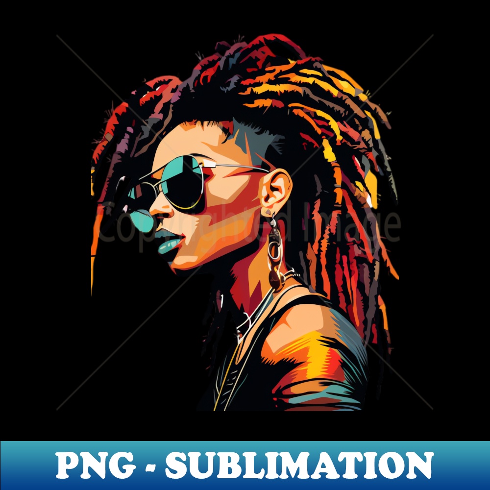 Afrocentric Punk Rock Woman in Dreads - PNG Transparent Digi - Inspire ...