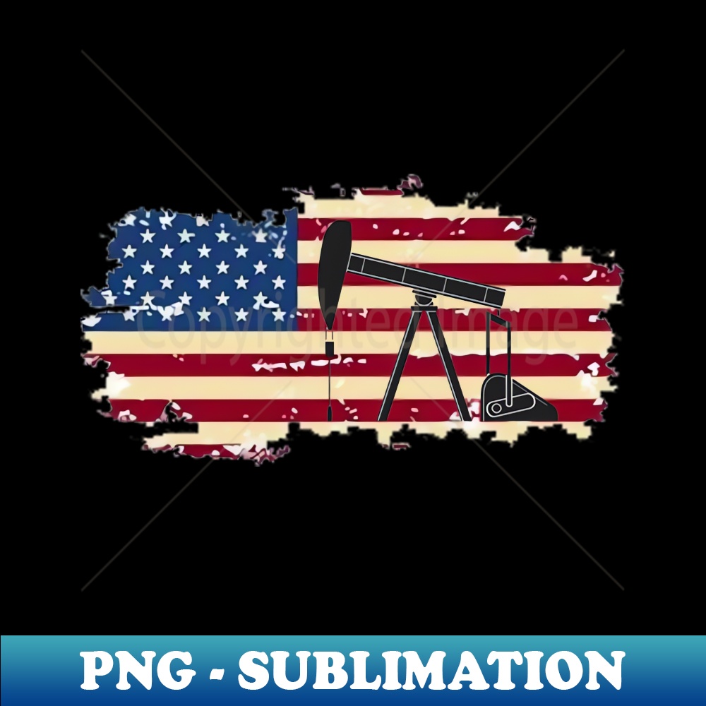 Cool Oil Field American Flag - Vintage Sublimation PNG Downl | Inspire ...