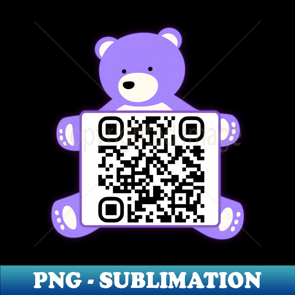 QR Code Bear with a Sign - Instant PNG Sublimation Download | Inspire ...