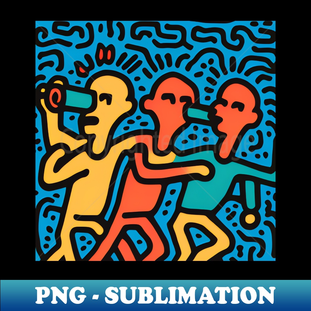 Funny Keith Haring drink More Water - PNG Transparent Sublim - Inspire ...