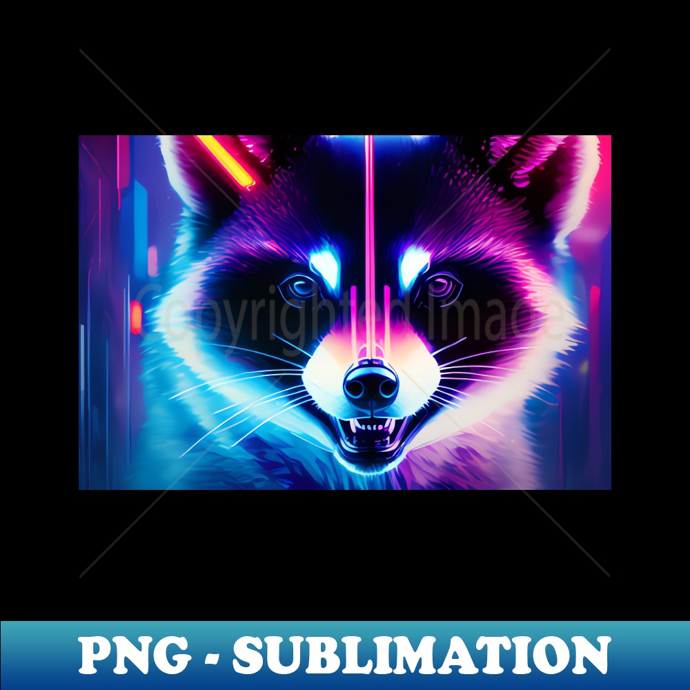 Neon Raccoon - PNG Transparent Sublimation Design - Capture | Inspire ...
