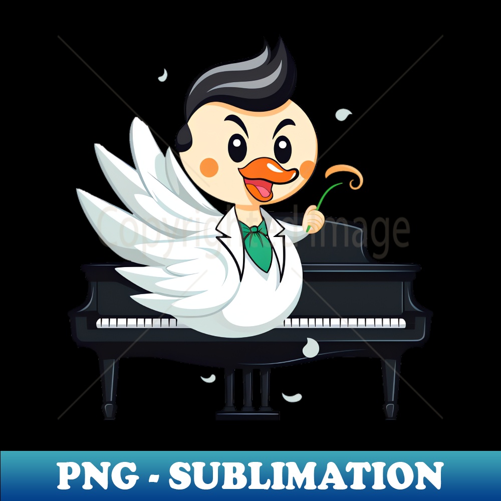 Chibi Swan Playing Grand Piano - PNG Sublimation Digital Dow | Inspire ...