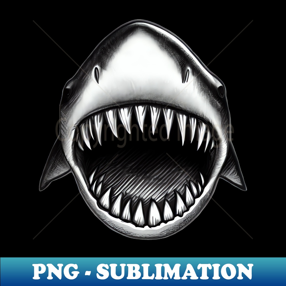 Fierce Fangs Hand-Drawn Shark Mouth - Elegant Sublimation PN | Inspire ...