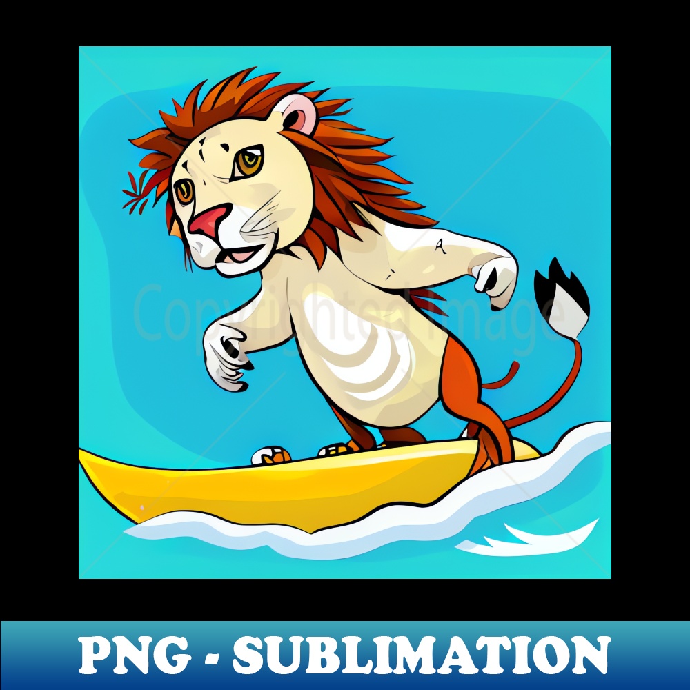 Roaring Waves Lion Surf - PNG Transparent Sublimation Design | Inspire ...