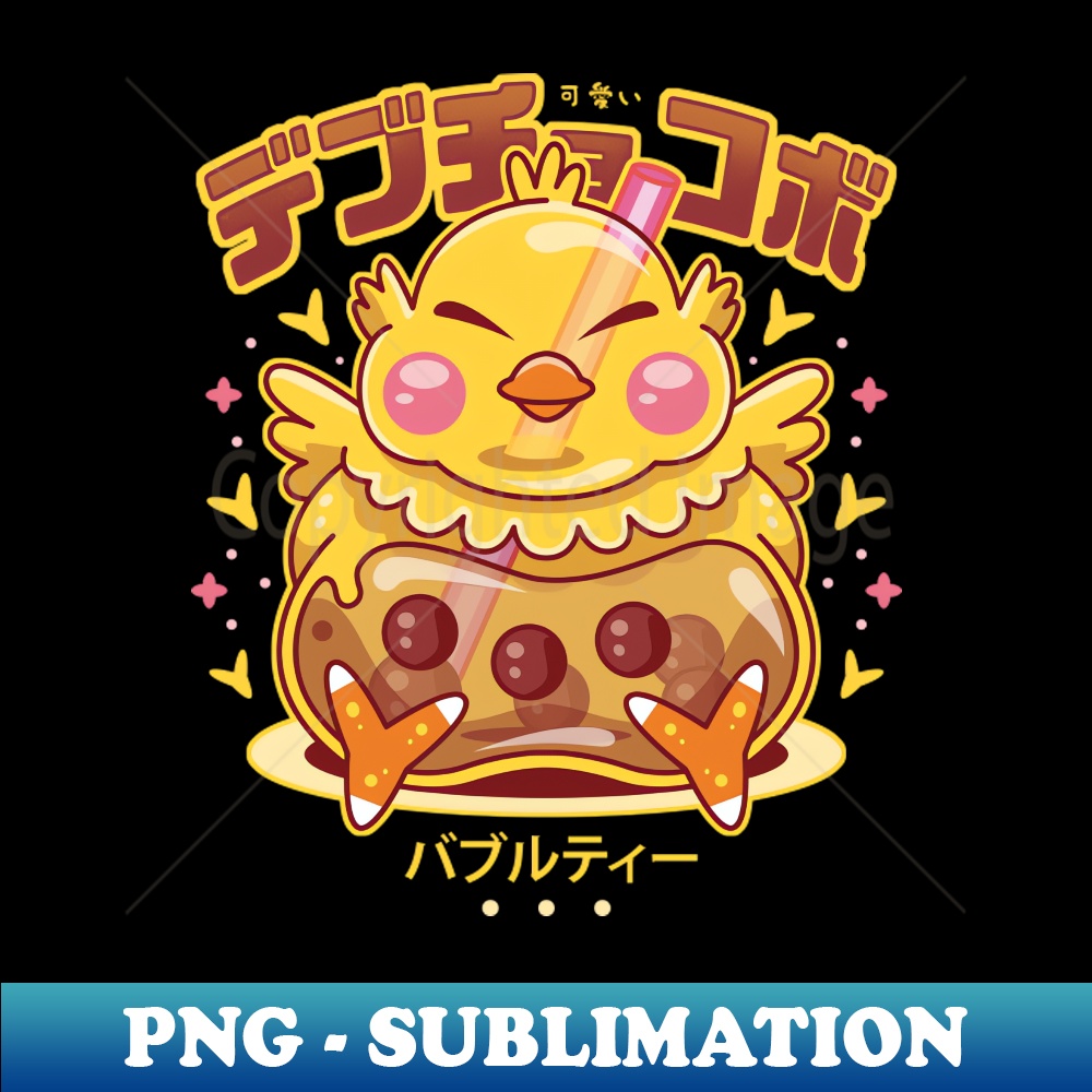 Fat Chocobo Boba Tea - PNG Transparent Sublimation Design - | Inspire ...
