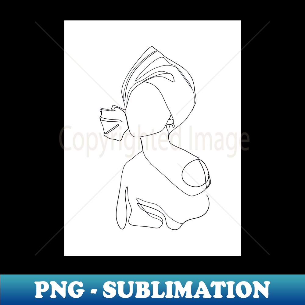 Turban woman beautiful one line art line art drawing minimal | Inspire ...