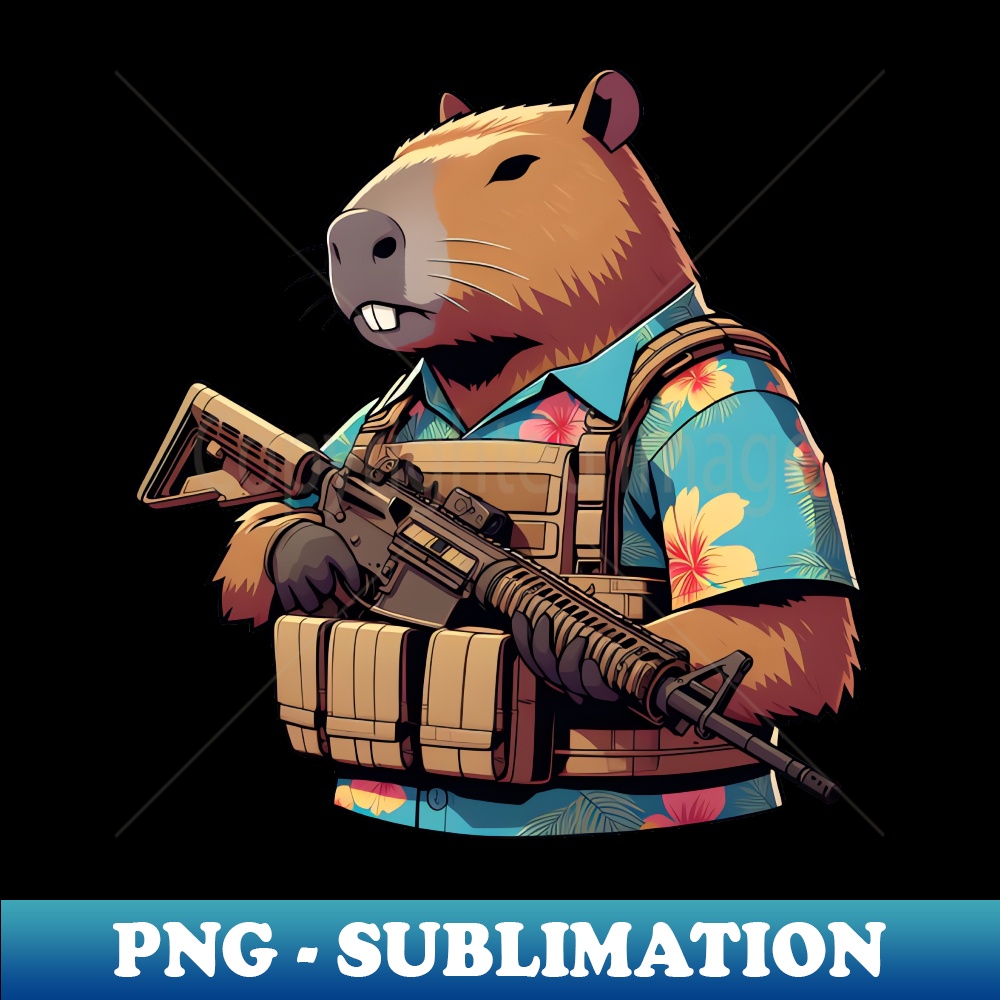 tactical capybara - PNG Transparent Sublimation File | Inspire Uplift