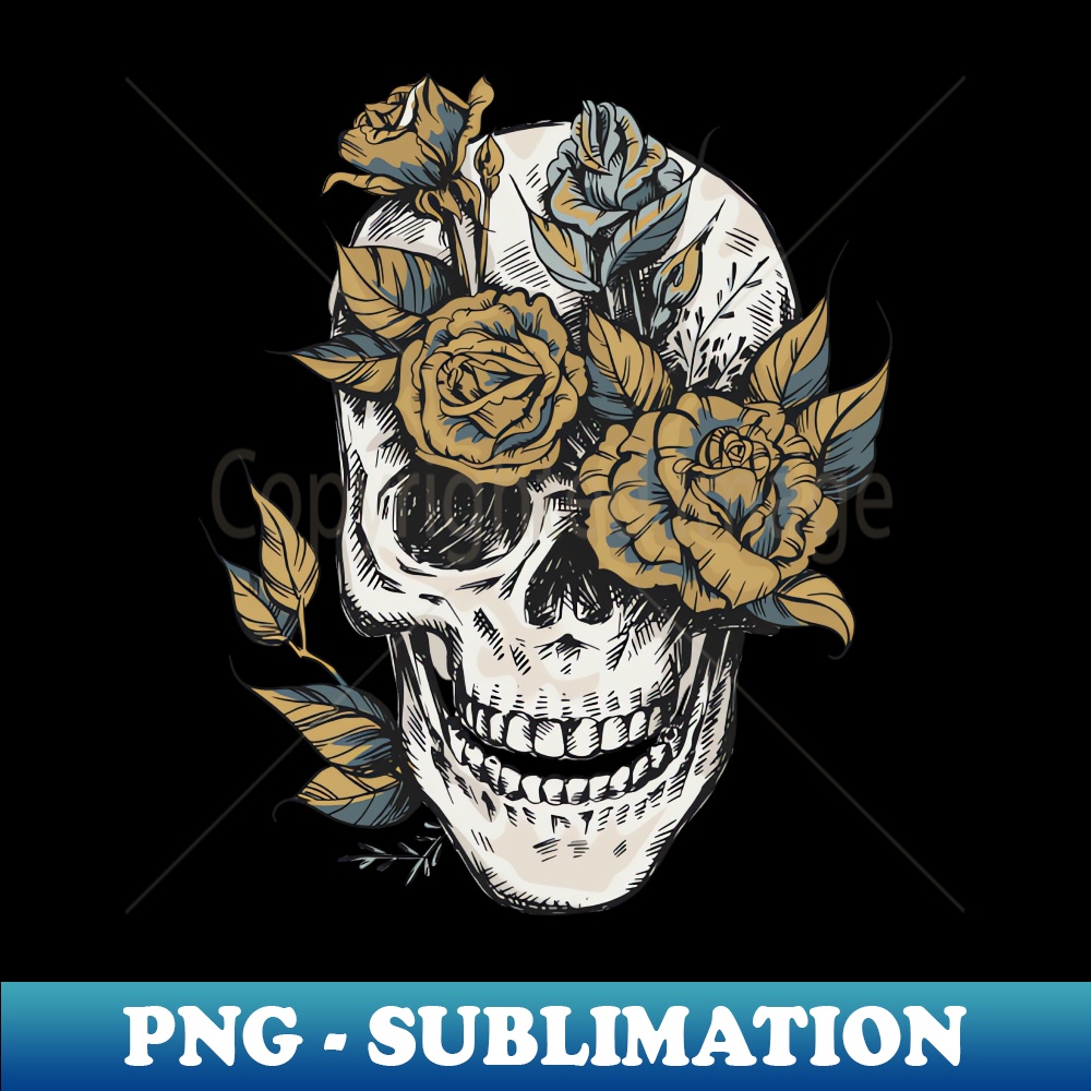 Cool Skull And Roses Tattoo - Exclusive Sublimation Digital | Inspire ...