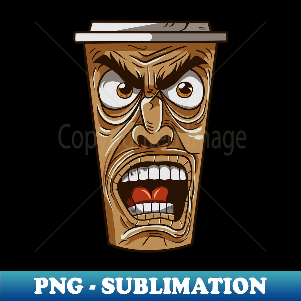 Angry Coffee Mug - High-Resolution PNG Sublimation File | Inspire Uplift