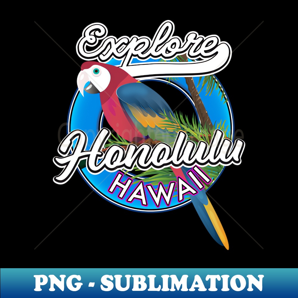 Honolulu Hawaii travel logo. - PNG Sublimation Digital Downl | Inspire ...