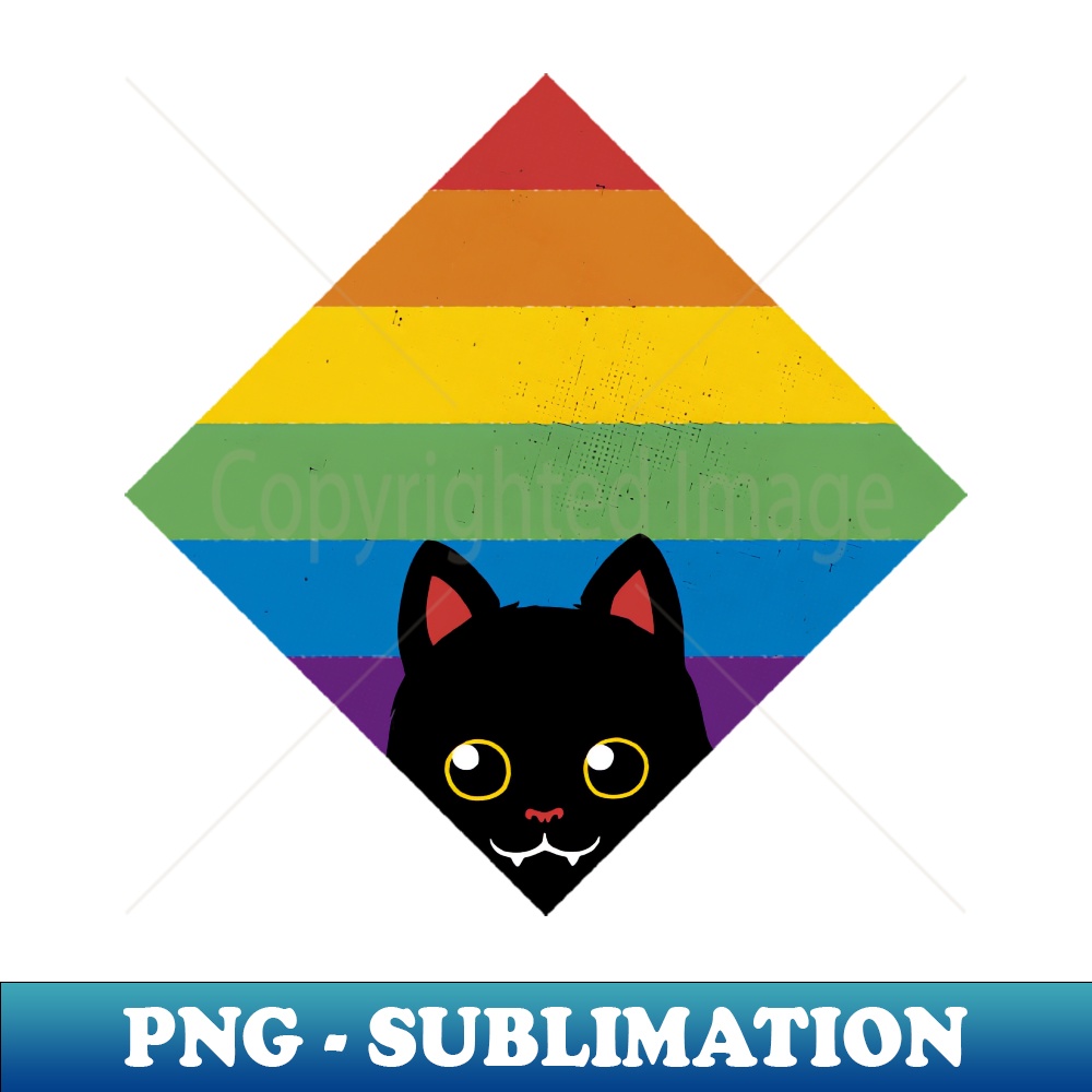 Peeking Cat Rainbow Pride Square Flag by Tobe Fonseca - Prem | Inspire ...