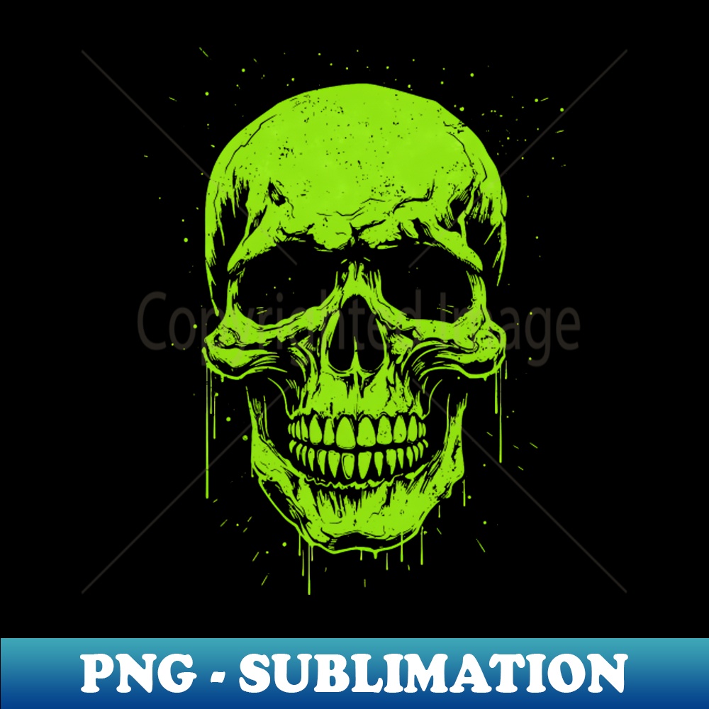 Neon Green Skull Monster Spooky - Unique Sublimation PNG Dow | Inspire ...