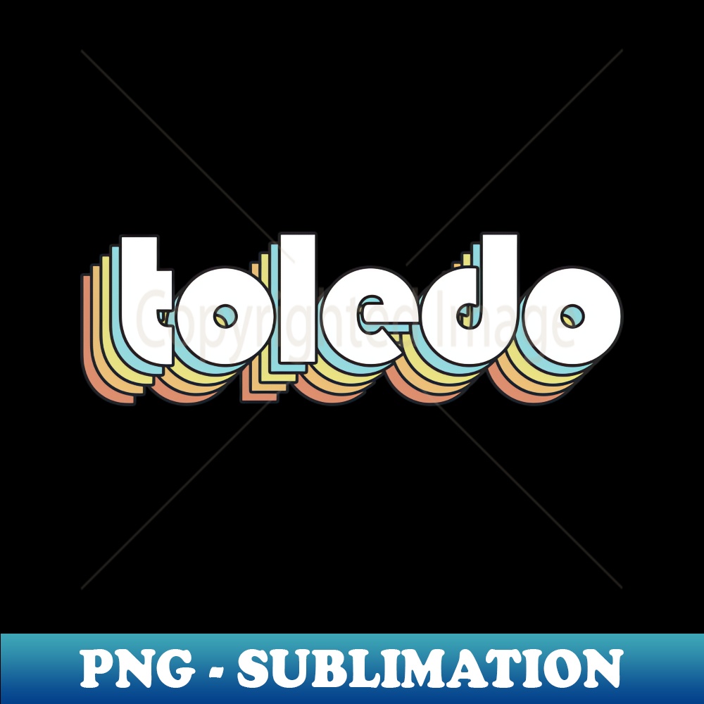 Toledo - Retro Rainbow Typography Faded Style | Inspire Uplift