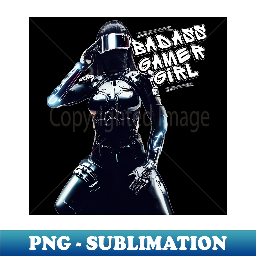 Badass Gamer Girl Assassin - PNG Transparent Sublimation Fil | Inspire ...