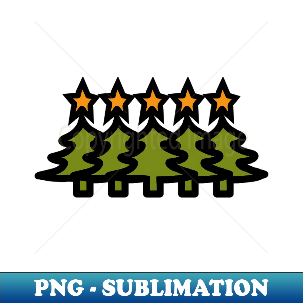 Forest of Five Minimal Christmas Trees - Exclusive PNG Subli | Inspire ...