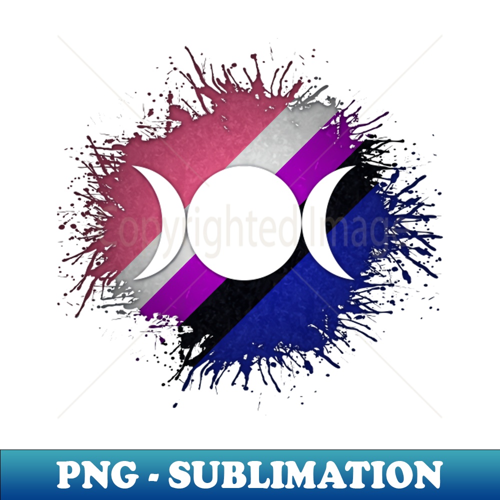 Paint Splatter Gender Fluid Pride Flag Triple Goddess Moon S | Inspire ...