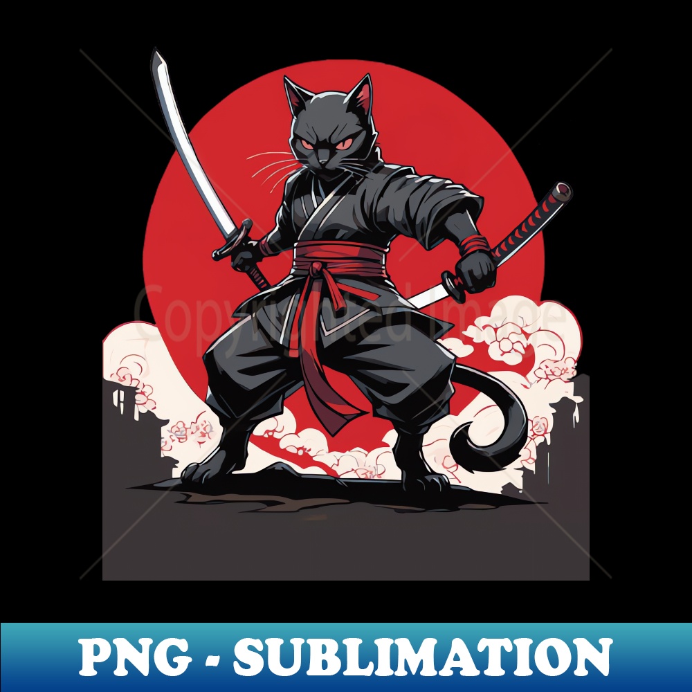 Shadow Stalker Black Cat Ninja's Lethal Ambush - Instant PNG | Inspire ...