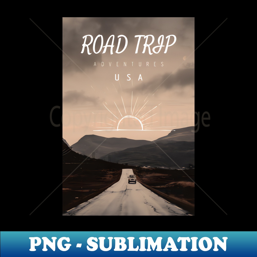 Vintage Retro Road Trip Adventures USA - Instant Sublimation | Inspire ...