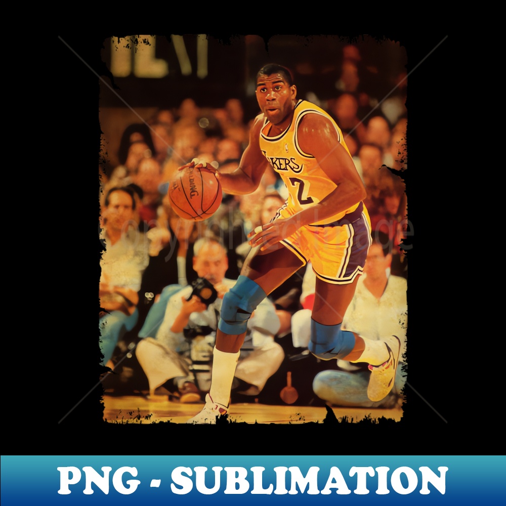 Magic Johnson - Vintage Design Of Basketball | Inspire Uplift