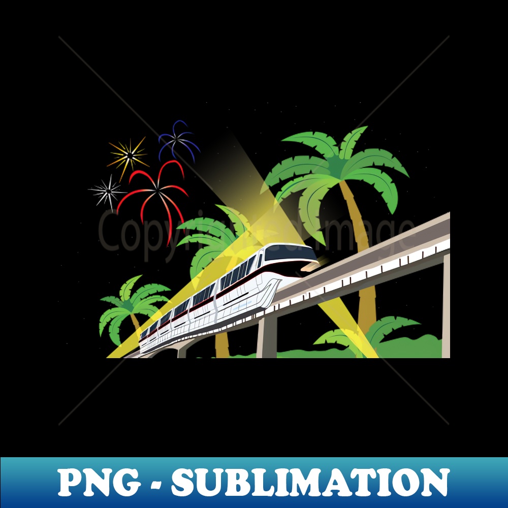 WDW Monorail at Night - PNG Transparent Digital Download Fil | Inspire ...