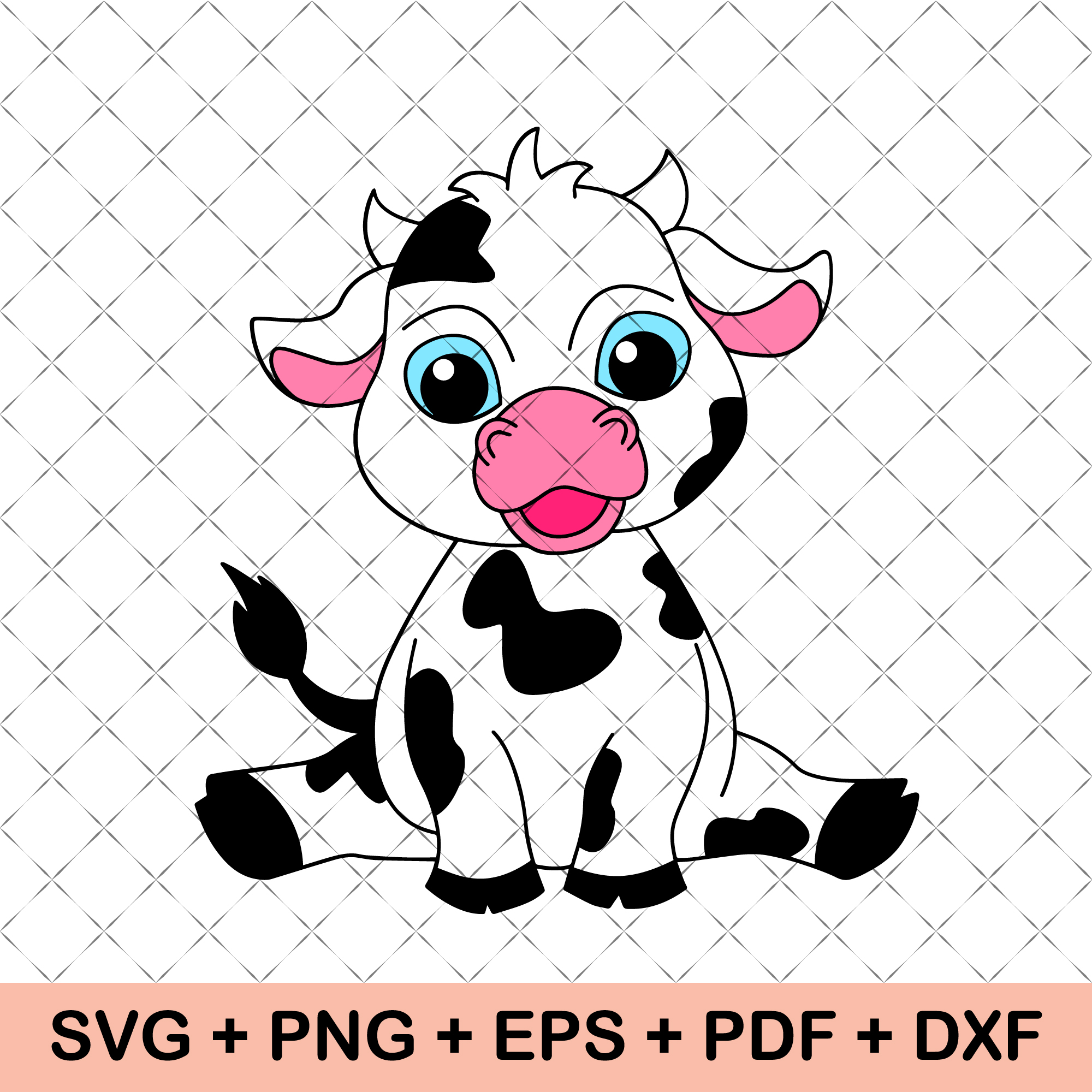 Cute cow svg, Baby cow svg, Cow svg, Cow Print Svg, Kid Farm | Inspire ...