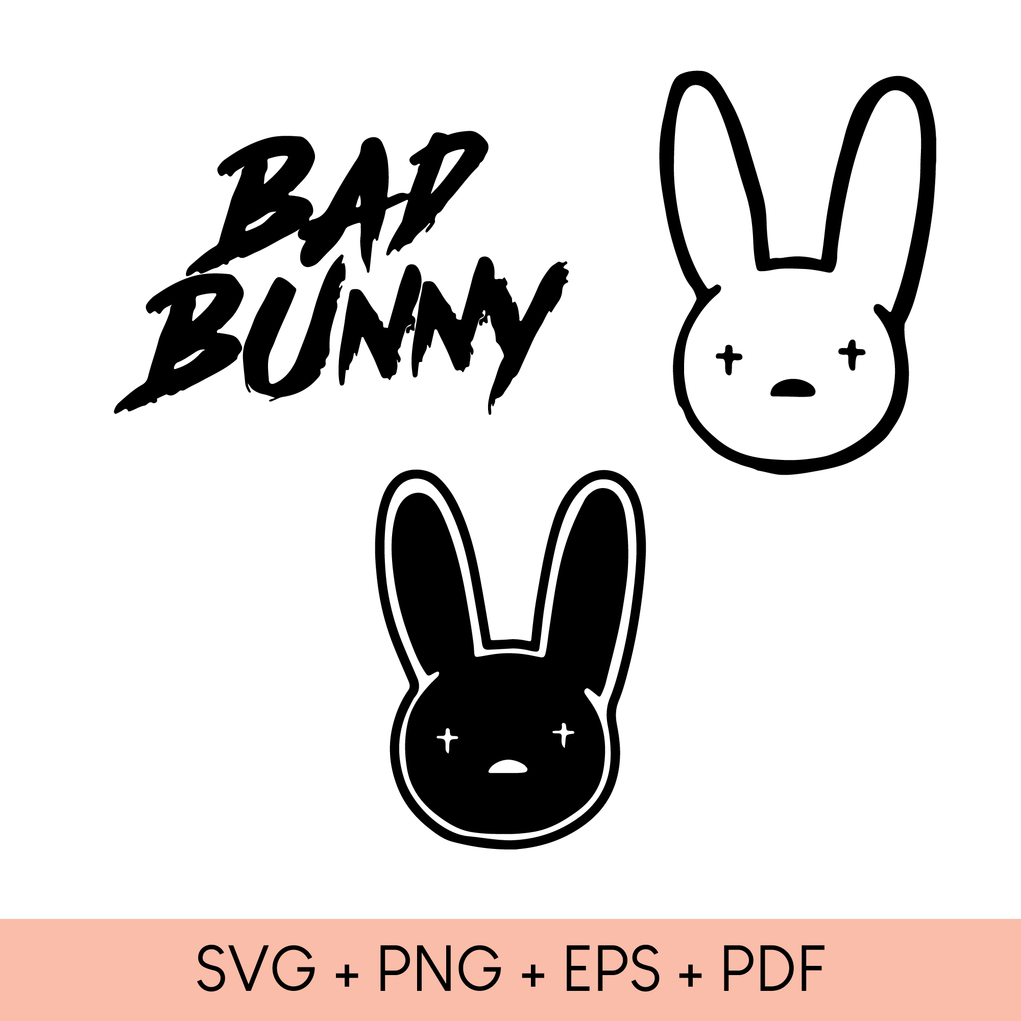 Bad Bunny SVG, Bad Bunny PNG files, bad bunny clipart, face | Inspire ...