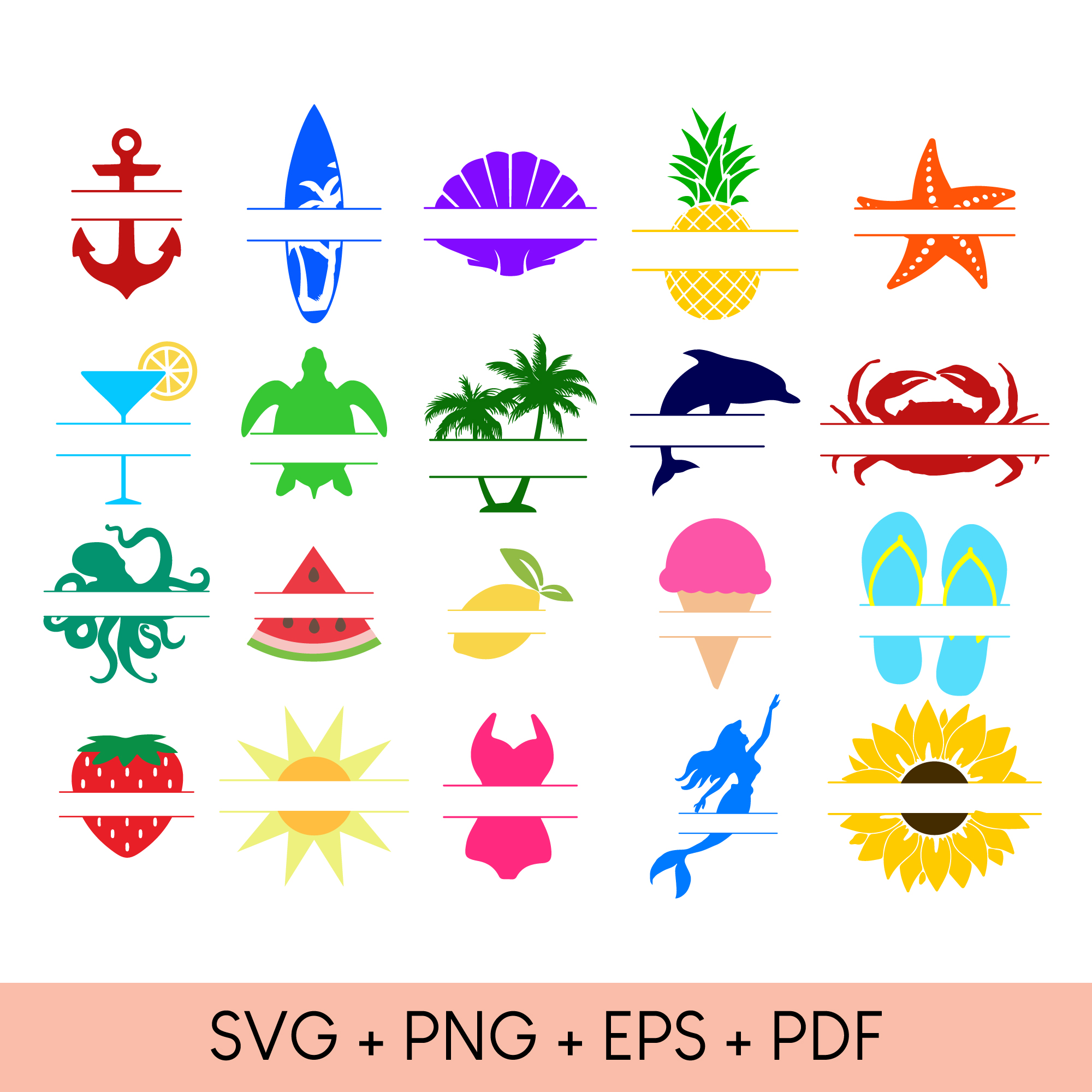 Monogram svg png, Split Name Frames SVG, summer monogram svg | Inspire ...