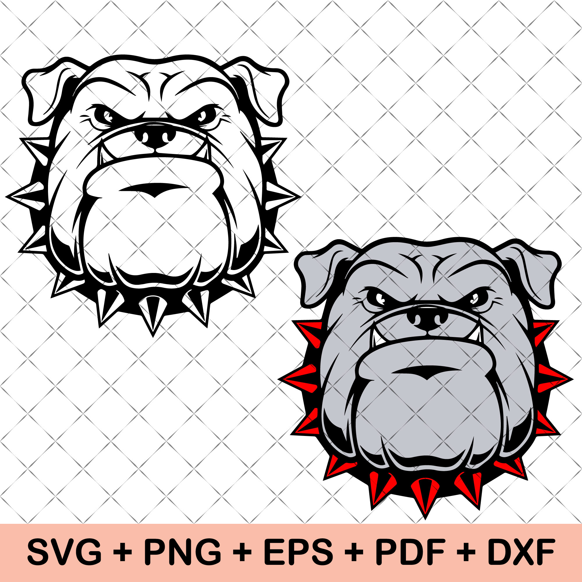Bulldog Mascot SVG - Png - Eps - Dxf| Bulldog Svg| Bulldog C | Inspire Uplift