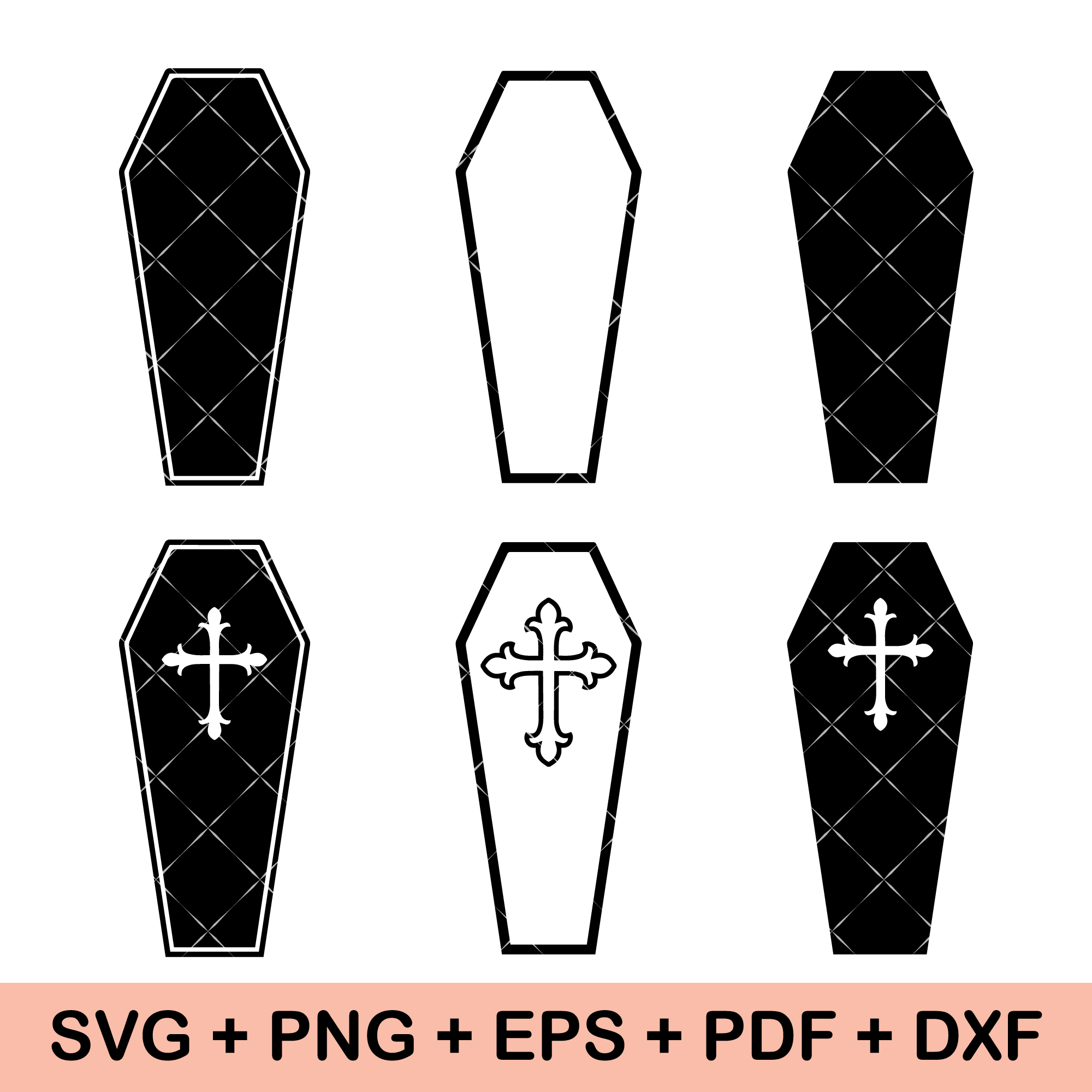 Coffin SVG Files | Halloween SVG Cut Files | Coffin Casket S | Inspire Uplift