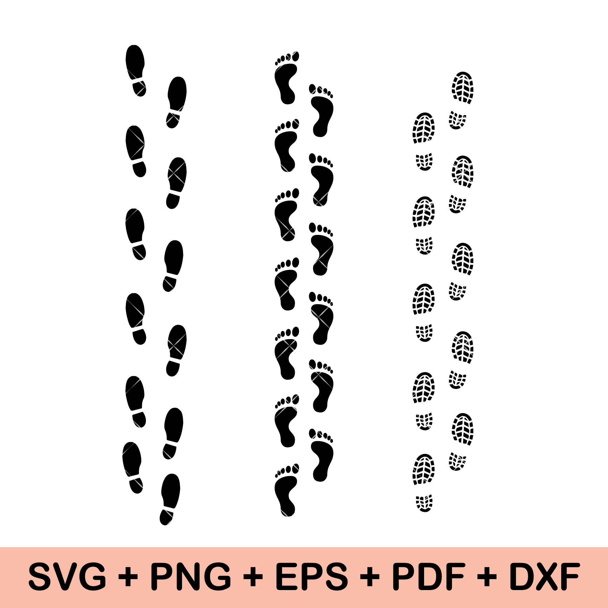 Footprint SVG, Foot Print Svg, Footprint Clipart, Shoe Print | Inspire ...