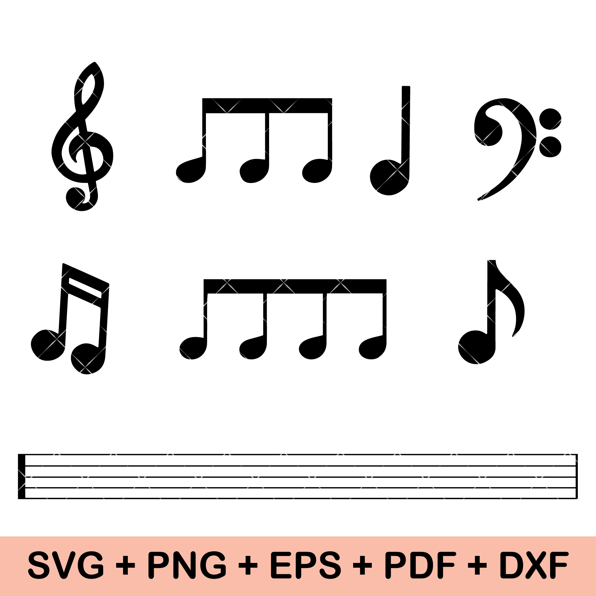 MUSIC NOTES SVG, Music Notes Bundle Svg, Music Notes Clipart | Inspire ...