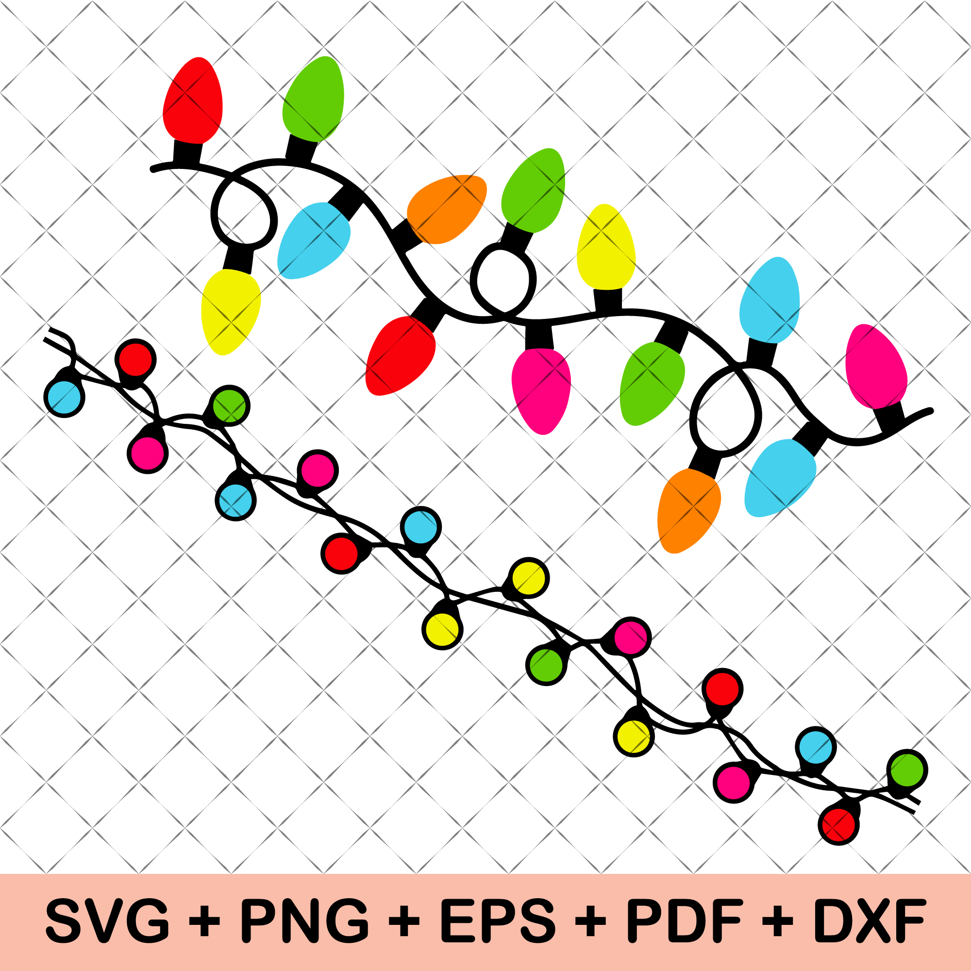 Christmas Lights SVG, Christmas light string SVG, Christmas | Inspire ...