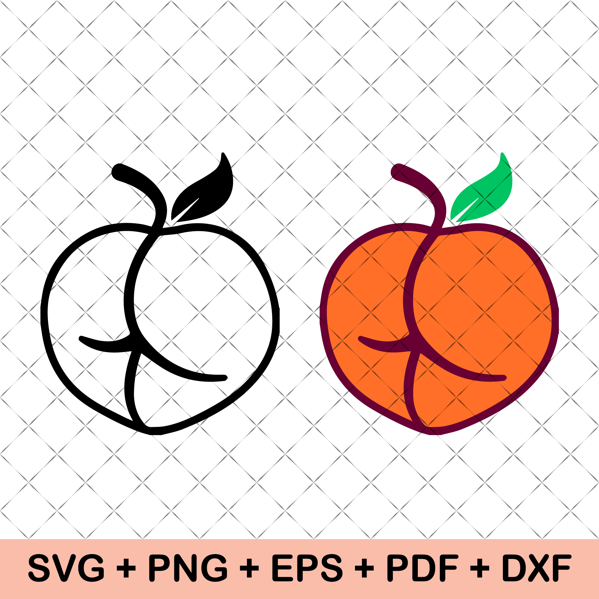 Peach Svg, Peach Ass Svg, Peach Fruit SVG, Peaches Clipart, | Inspire ...