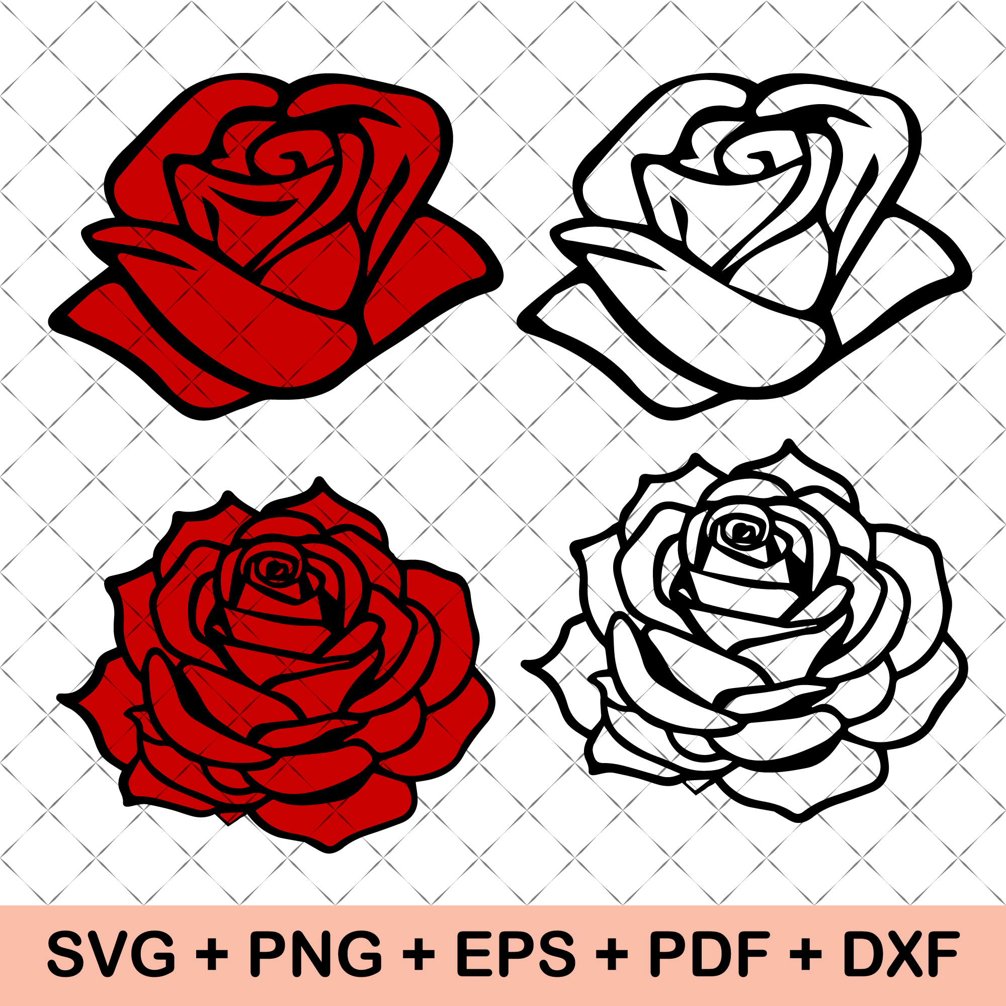 Rose Flower Svg, Roses Svg, Rose Clipart, Flower Svg, Roses | Inspire ...