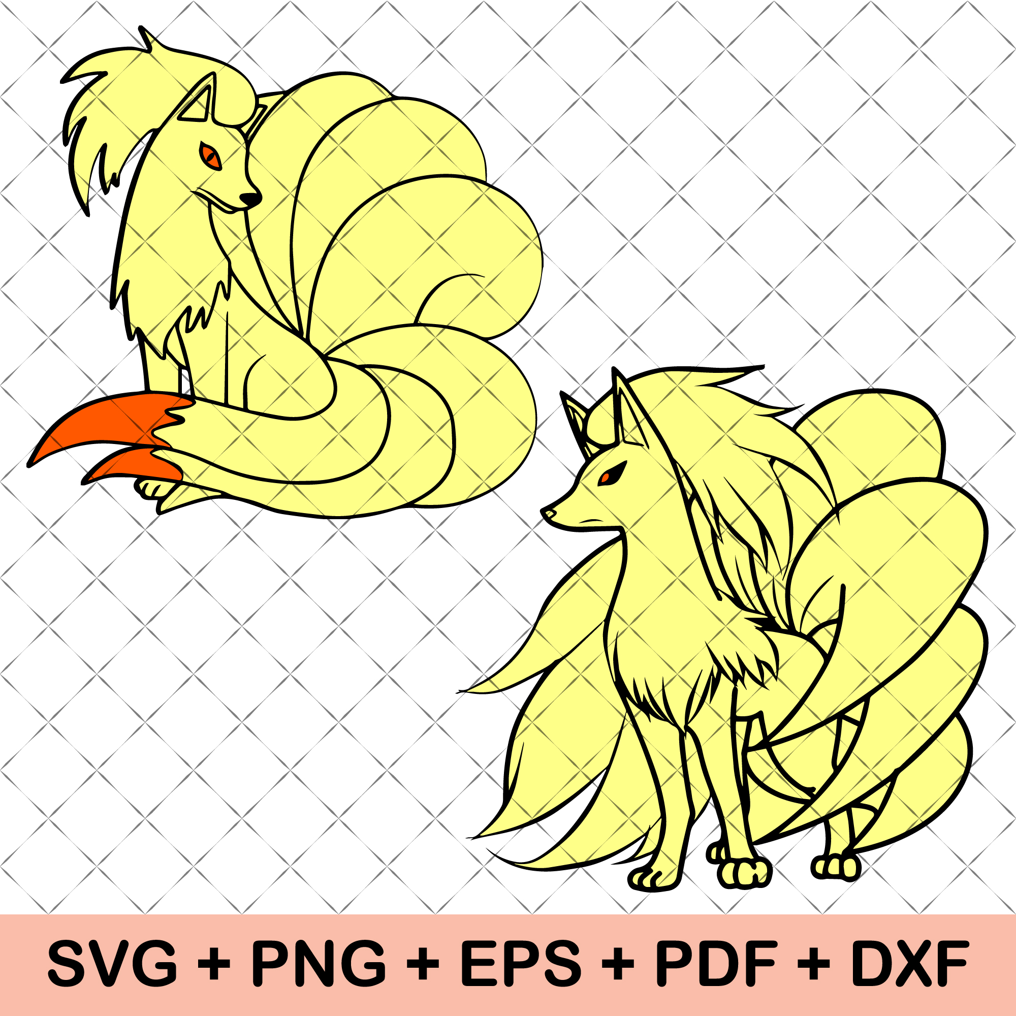 Ninetales svg, Pokemon svg, anime svg, sports svg, vector, l | Inspire ...