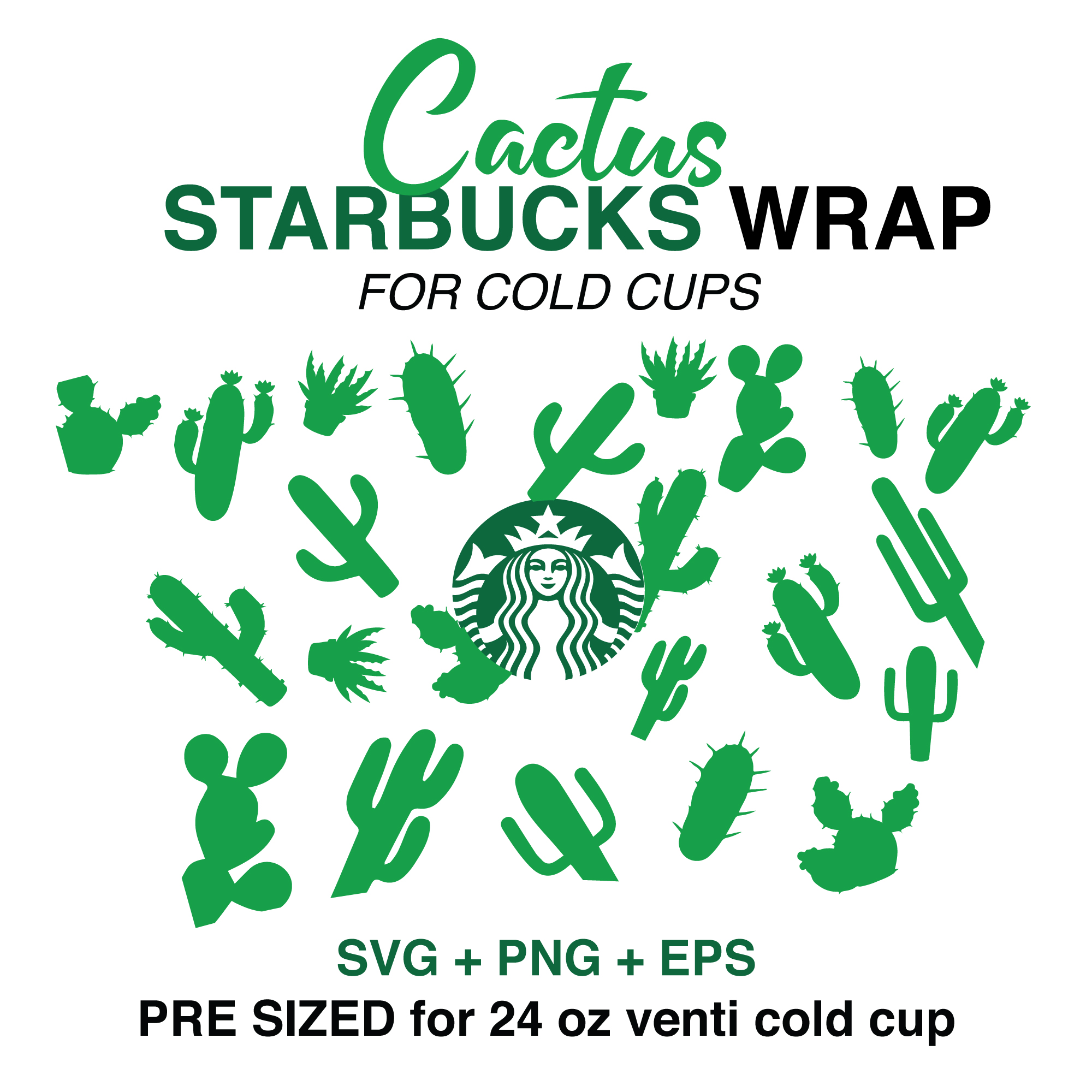 Cactus wrap svg, anime wrap svg, Starbucks wrap Svg, 24oz Co | Inspire ...