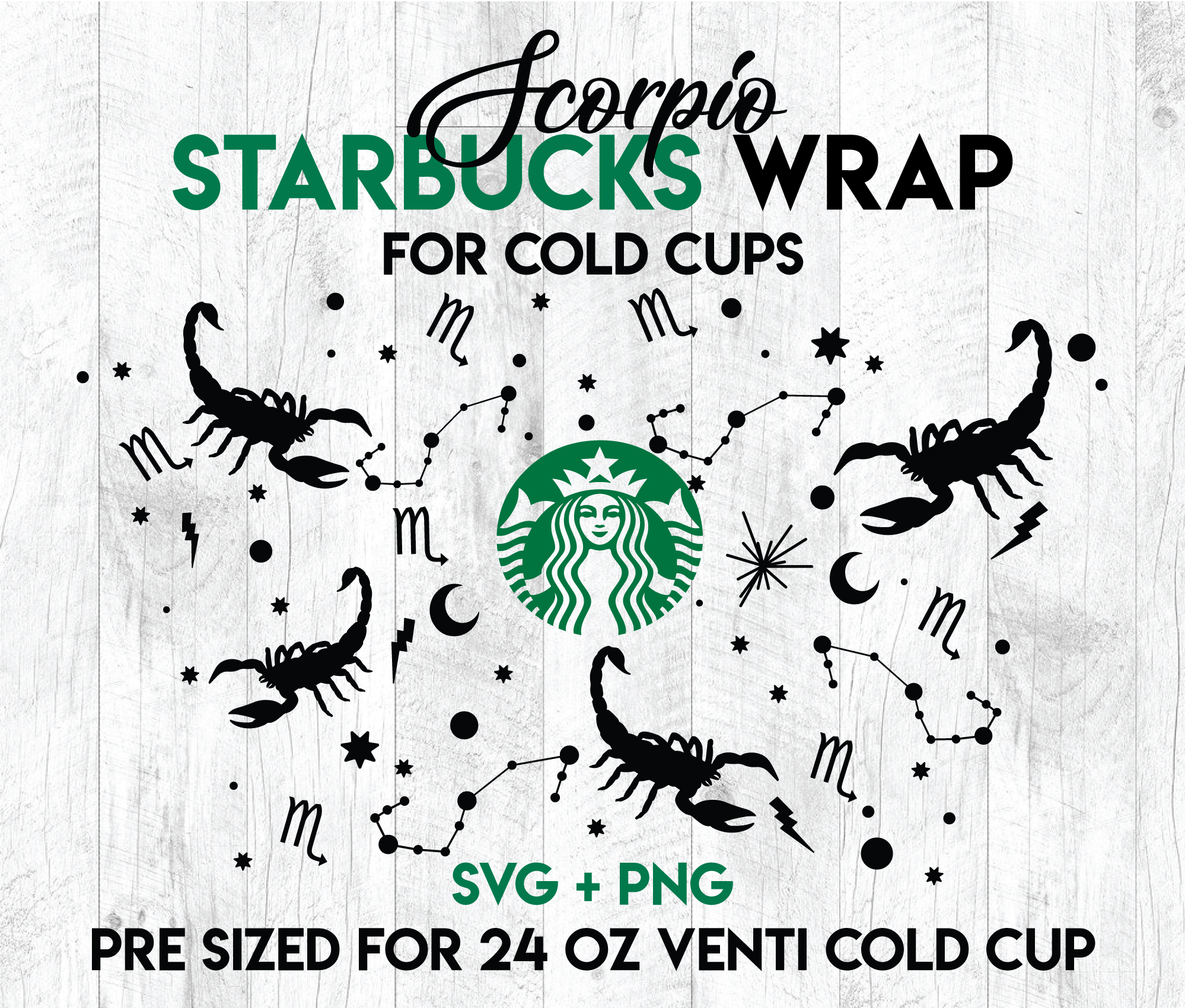 Scorpio svg, Zodiac wrap svg, Starbucks wrap Svg, 24oz Cold | Inspire ...