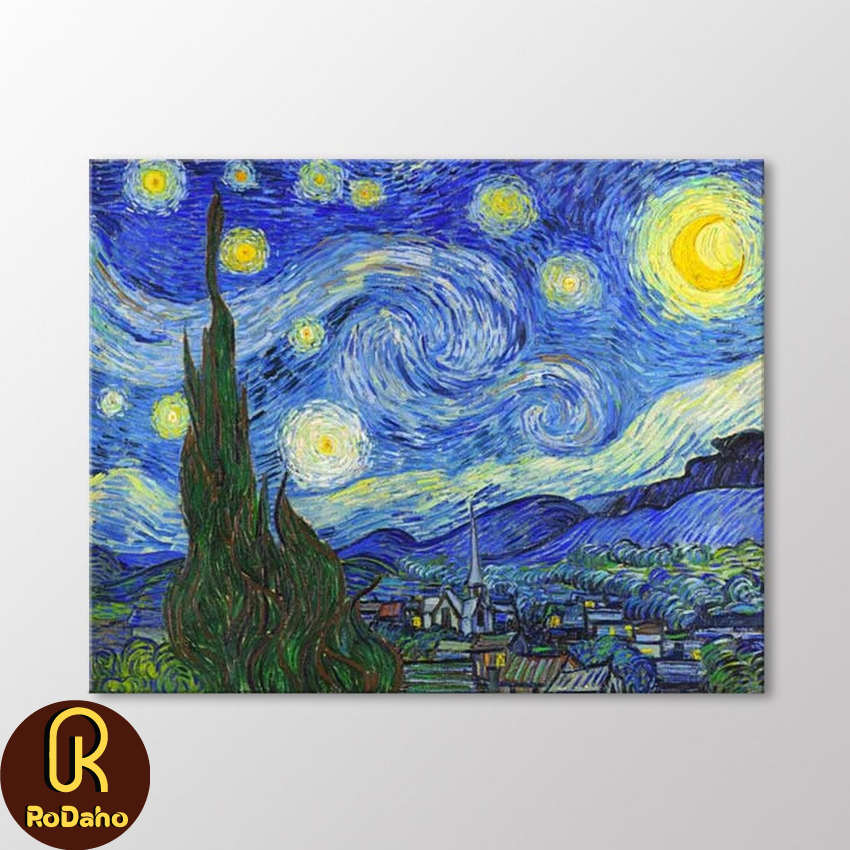 The Starry Night by Vincent Van Gogh Canvas Wall Art, Van Go | Inspire ...