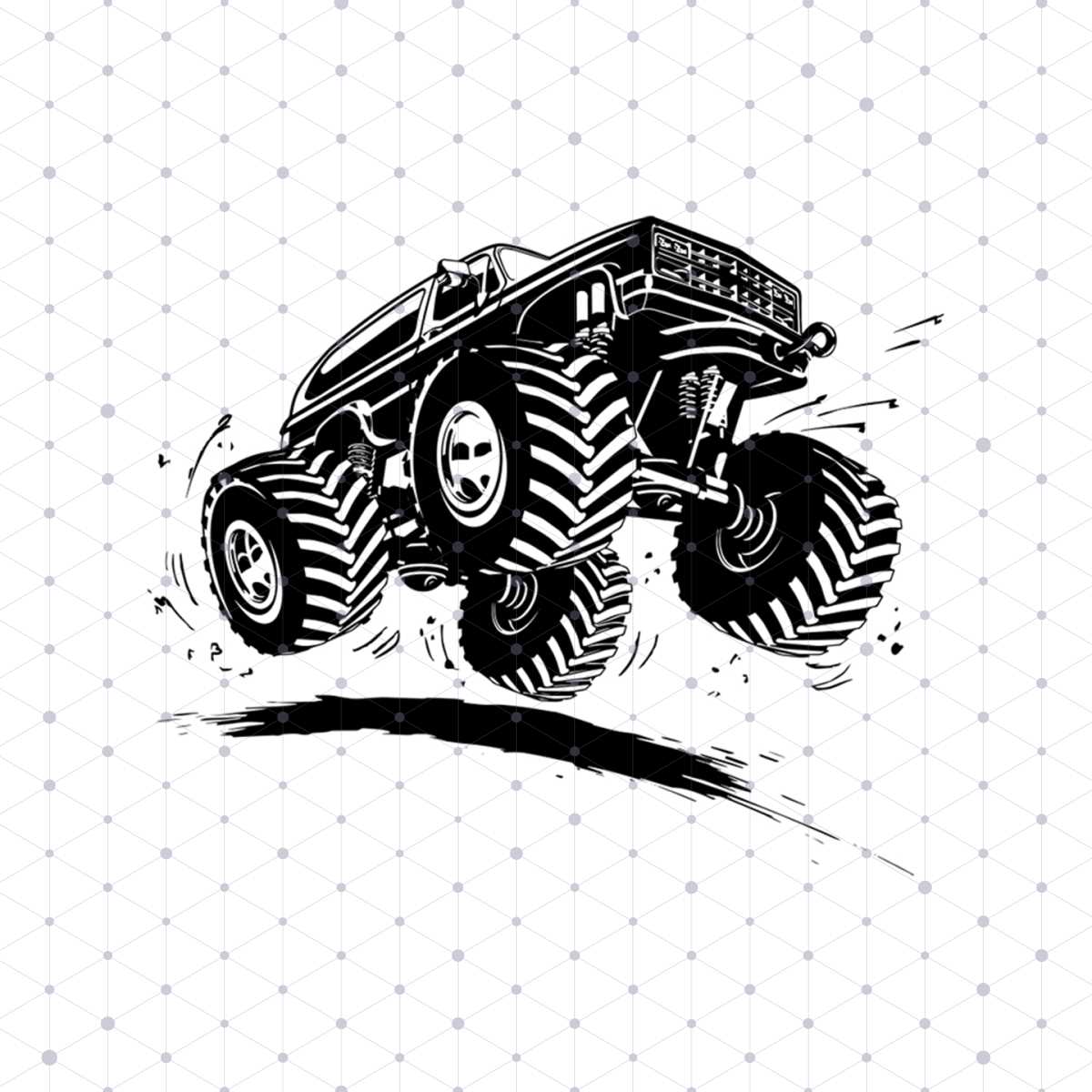 Vector Cartoon Monster Truck Svg, Vehicle Svg - Inspire Uplift