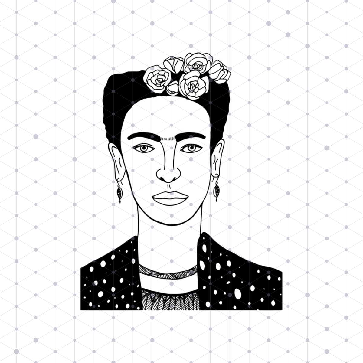 Frida Kahlo de Rivera Famous Mexican Painter Svg | Inspire Uplift