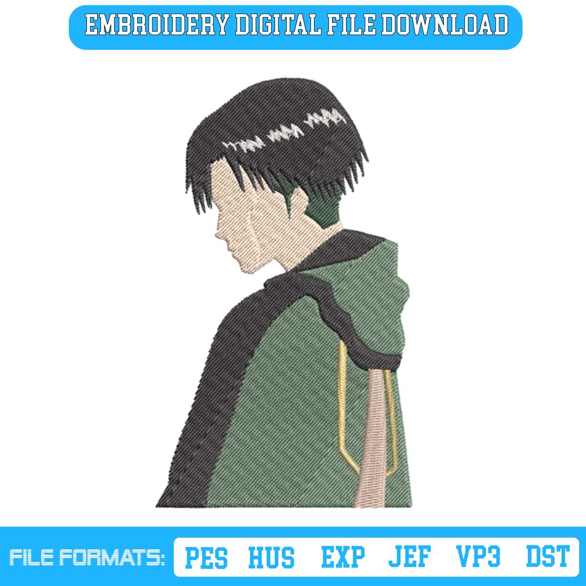 Levi Ackerman No Face Embroidery Design Download File - Inspire Uplift