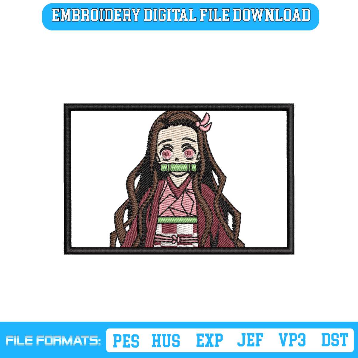 Nezuko Kamado Embroidery Design Download Kimetsu No Yaiba Em - Inspire ...