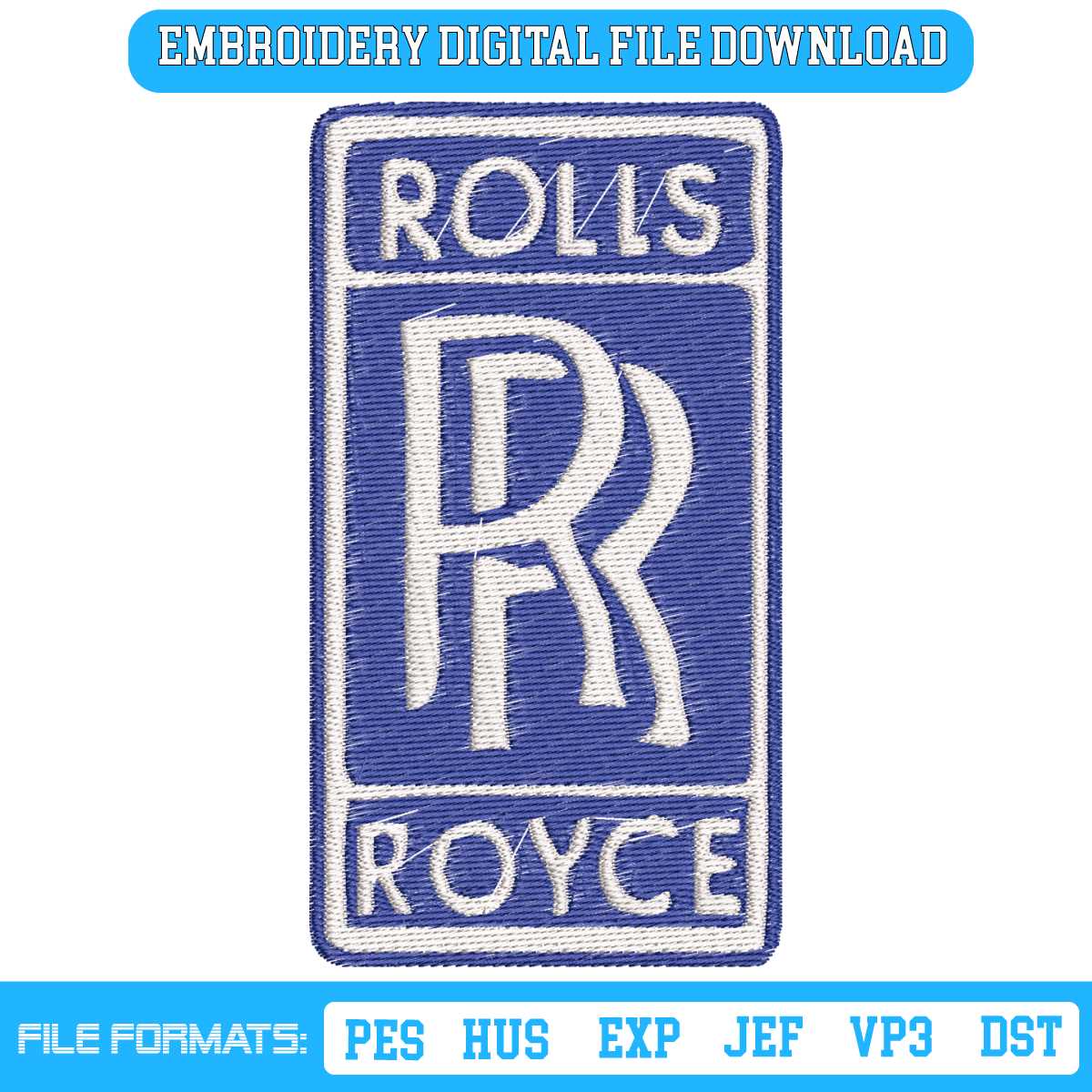 Roll Royce Logo Car Embroidery File Car Brand Design Downloa - Inspire ...