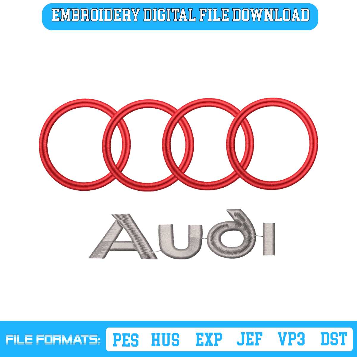Red Logo Audi Car Logo Embroidery Download File Logo Car Emb | Inspire ...