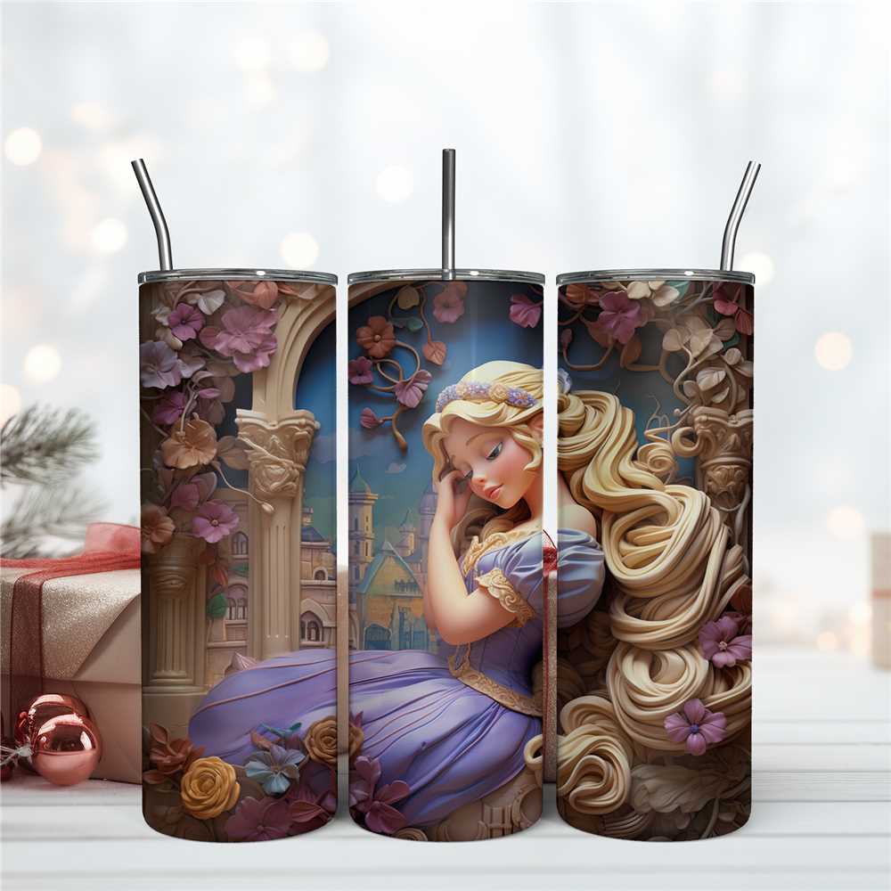 3D Royal Rapunzel Digital Tumbler Wrap, Disney Princess 20oz - Inspire ...