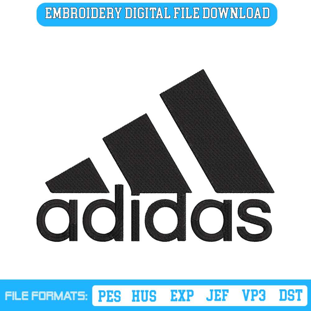 Brand Logo Adidas Embroidery Design For Machine Embroidery - Inspire Uplift