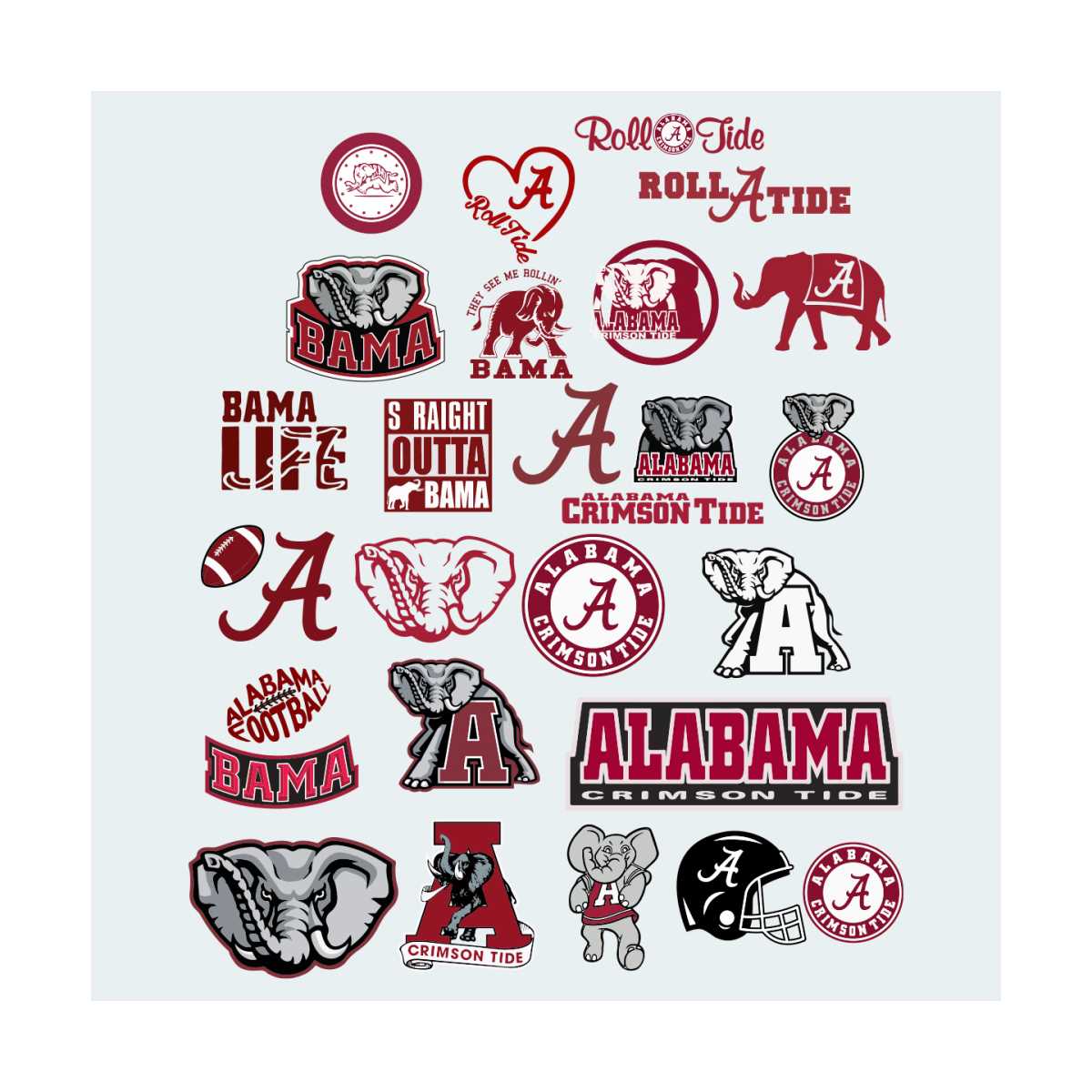 Alabama Crimson Tide Logo Bundle Svg, Sport Svg, Alabama Cri | Inspire ...